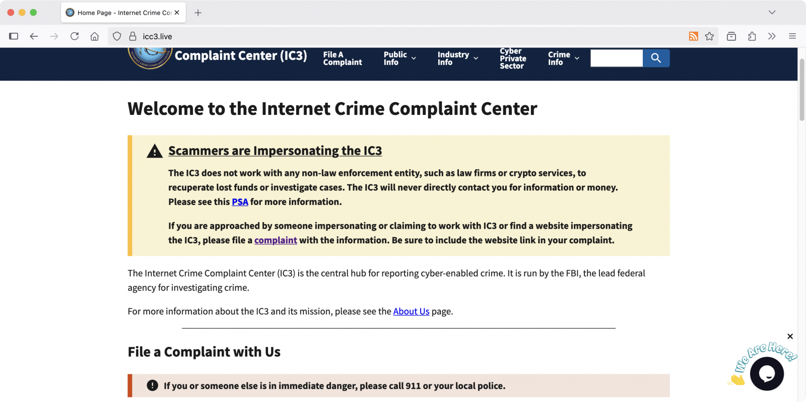 FBI Alerts Public to Fake IC3 Website Used by Cybercriminals | Impreza Host